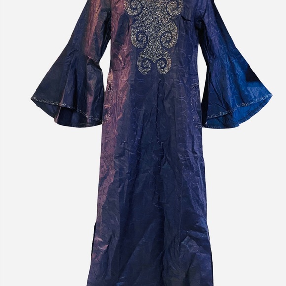 Ashro | Dresses | Ashro Navy Cotton Bell Sleeve Kaftan Resort Church ...